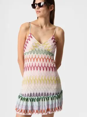 Missoni Sleeveless Mini Dress In Zigzag Lace