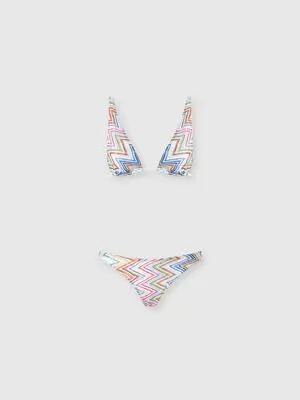 Missoni Zig Zag Printed Fabric Bikini With Elongated Top - Multicoloured