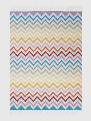 Missoni Plaid Watamu 130x190 Cm In Wool Blend Zig Zag - Multicoloured