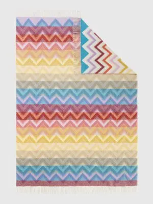 Missoni Plaid Watamu 130x190 Cm In Wool Blend Zig Zag - Multicoloured