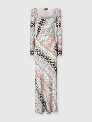 Missoni Viscose And Cotton Gown With Round Neck - Multicoloured