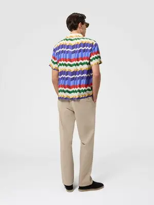 Missoni Bowling Shirt In Viscose With 3d Zigzag Print
