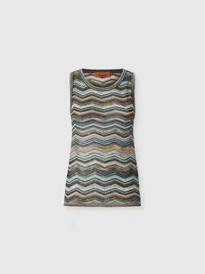 Missoni Sleeveless Chevron Viscose-blend Top - Multicoloured