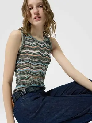 Missoni Sleeveless Chevron Viscose-blend Top