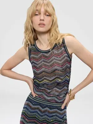 Missoni Sleeveless Chevron Viscose-blend Top