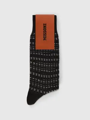 Missoni Mid-length Cotton-blend Socks With Check Pattern