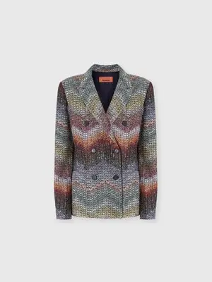Missoni Double-breasted Viscose Lamé Blazer With Sequins