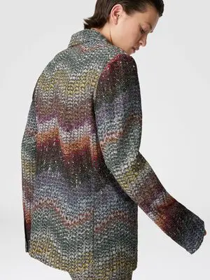 Missoni Double-breasted Viscose Lamé Blazer With Sequins