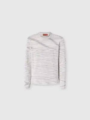 Missoni Ribbed Crew-neck Flamed Cotton Pullover