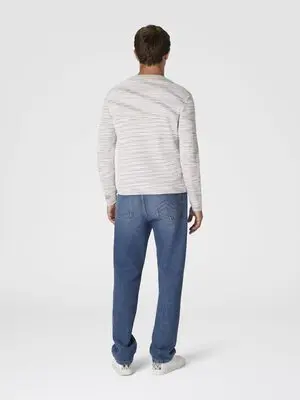 Missoni Ribbed Crew-neck Flamed Cotton Pullover