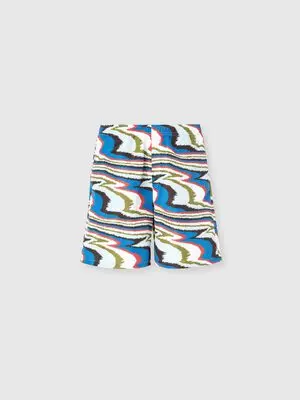 Missoni Long Swim Shorts With Irregular Zigzag Print - Multicoloured