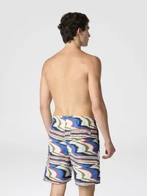 Missoni Long Swim Shorts With Irregular Zigzag Print
