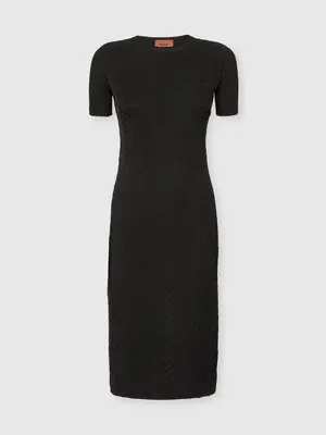 Missoni Chevron Cotton And Viscose Longuette Dress - Black