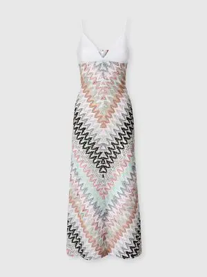 Missoni Sleeveless Long Dress With Contrast Bodice - Multicoloured