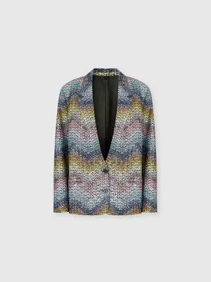 Missoni Oversized Single-breasted Blazer In Viscose Lamé With Sequins