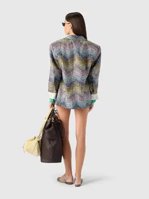 Missoni Oversized Single-breasted Blazer In Viscose Lamé With Sequins