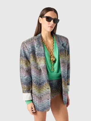Missoni Oversized Single-breasted Blazer In Viscose Lamé With Sequins