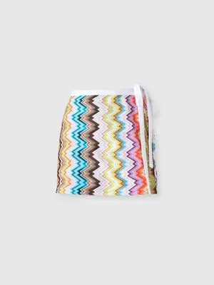 Missoni Mini Pareo Skirt In Printed Terry