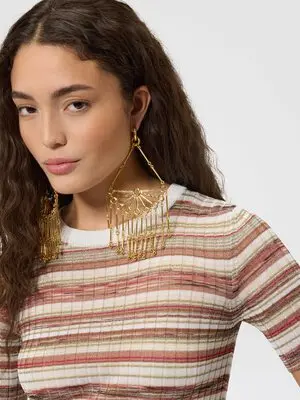 Missoni Short-sleeve Ribbed Viscose-blend Sweater