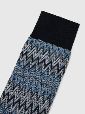 Missoni Mid-length Cotton-blend Socks With Dégradé Zigzag