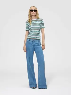 Missoni Short-sleeve Ribbed Viscose-blend Sweater