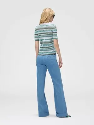 Missoni Short-sleeve Ribbed Viscose-blend Sweater