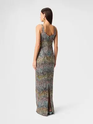 Missoni Sleeveless Long Dress With Zigzag Texture