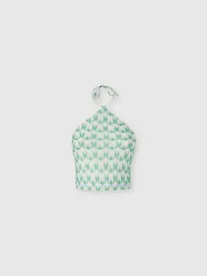 Missoni Top In Viscose With Floral Pattern And Halter Neckline - Multicoloured