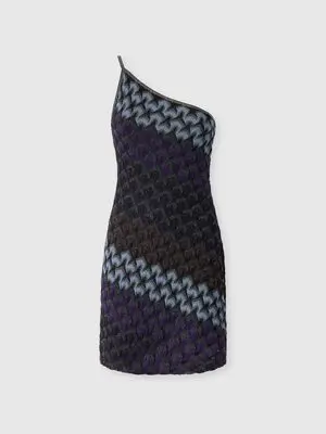 Missoni One-shoulder Viscose Lamé Mini Dress