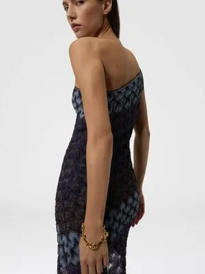Missoni One-shoulder Viscose Lamé Mini Dress