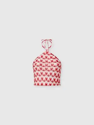 Missoni Top In Viscose With Floral Pattern And Halter Neckline - Multicoloured