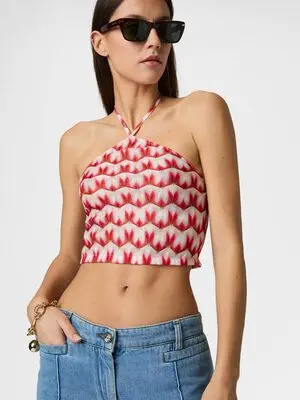 Missoni Top In Viscose With Floral Pattern And Halter Neckline