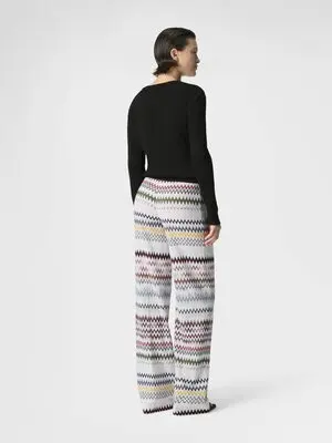 Missoni Wide Zigzag Viscose And Cotton Trousers