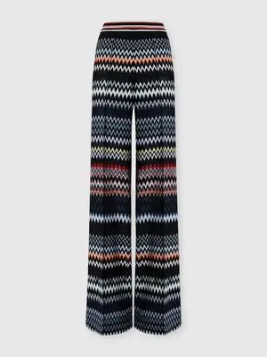 Missoni Wide Zigzag Viscose And Cotton Trousers