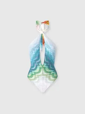 Missoni One-piece Swimsuit In Shaded Lamé Viscose With Cut-out Detail - Multicoloured