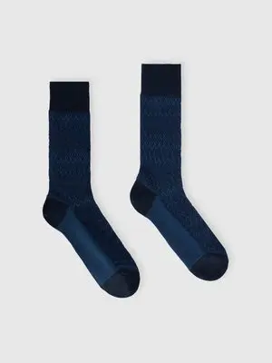 Missoni Mid-length Cotton-blend 3d Zigzag Socks - Multicoloured