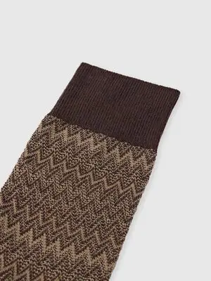 Missoni Mid-length Cotton-blend 3d Zigzag Socks