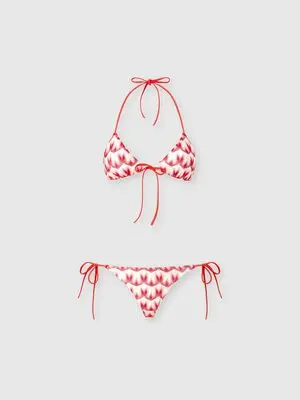 Missoni Triangle Bikini In Viscose With Floral Motif