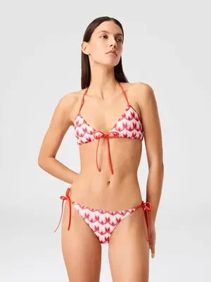 Missoni Triangle Bikini In Viscose With Floral Motif