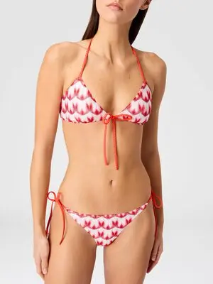 Missoni Triangle Bikini In Viscose With Floral Motif