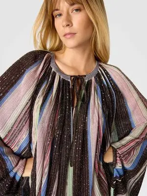 Missoni Long Cape-effect Mixed Viscose Lamé Caftan