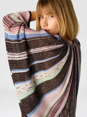 Missoni Long Cape-effect Mixed Viscose Lamé Caftan