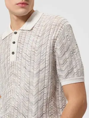Missoni Openwork Knit Cotton And Viscose Polo Shirt