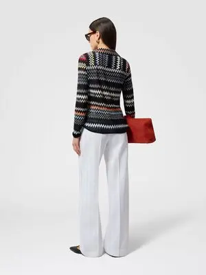 Missoni Zigzag Cotton And Viscose Blouse With V-neckline