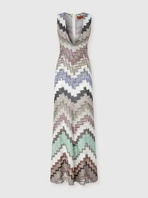 Missoni Viscose Lamé Gown With Deep V-neck