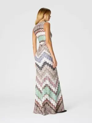 Missoni Viscose Lamé Gown With Deep V-neck