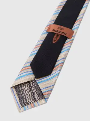 Missoni Silk Tie With Micro Zigzag Pattern - Multicoloured