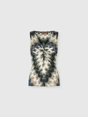 Missoni Lace Top With Gathered Neckline