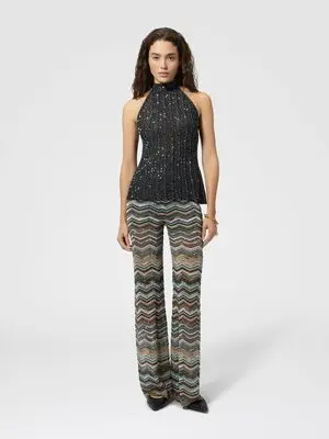 Missoni Chevron Palazzo Trousers With Sequins