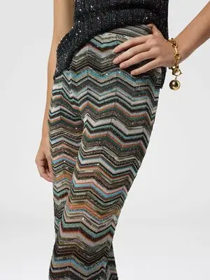 Missoni Chevron Palazzo Trousers With Sequins